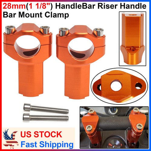 28mm(1 1/8") HandleBar Risers Bar Mounts Clamps For 530 EXC 450 EXC-F ...