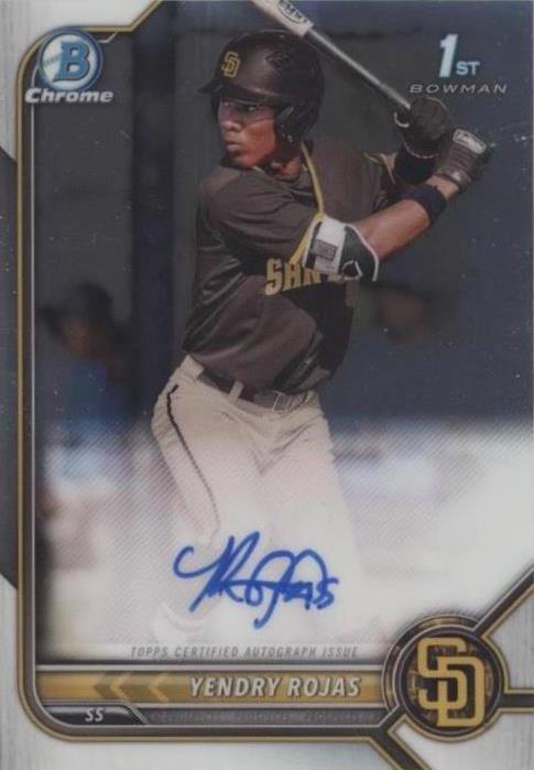 2022 Bowman Chrome - Prospect Autographs Yendry Rojas #CPA-YR (AU, RC ...
