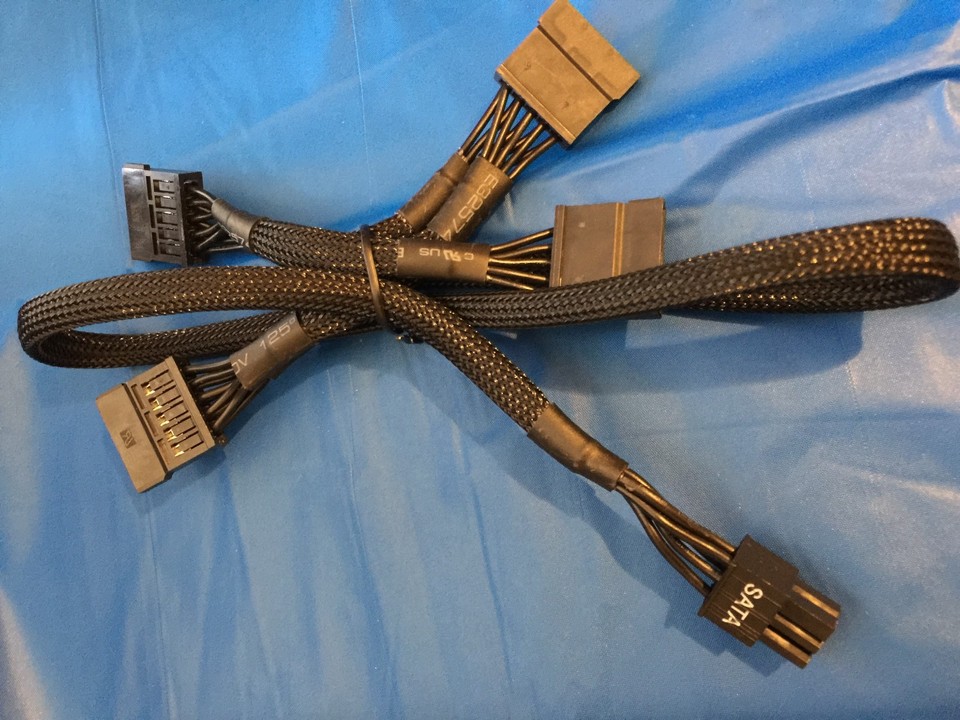 LOT 40 Pcs eVGA Supernova 6 pin to 4x SATA DRIVER POWER cable ...