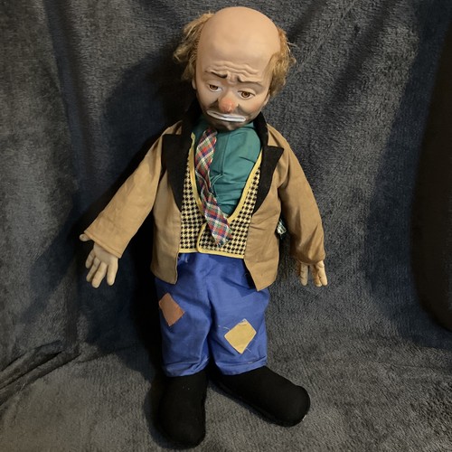 21” EMMIT KELLY WILLIE THE HOBO CLOWN DOLL TOY LIGHT UP NOSE 1950’s ...