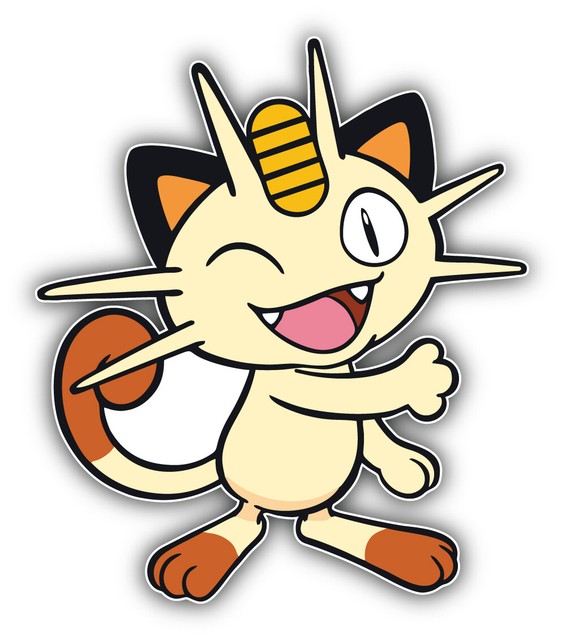 Pokemon Cartoon Meowth Sticker Bumper Decal - ''SIZES'' | eBay