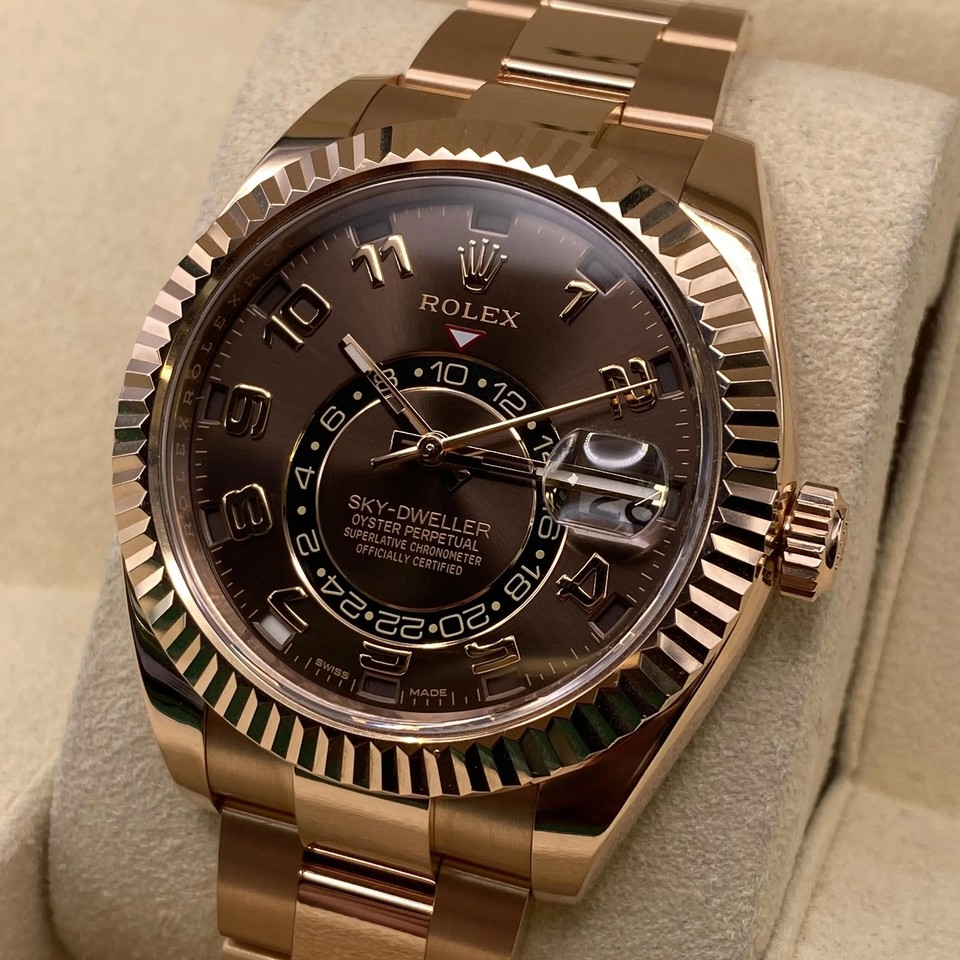 Rolex Sky-Dweller 326935 Everose Gold Chocolate Dial Automatic Watch ...