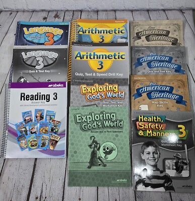 Abeka 3rd Grade Homeschool Books Lot Of 11 Math History Science Health ...