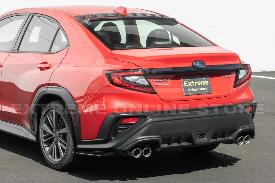 Pair Glossy BLACK Apron Lips For 22-Up Subaru WRX CS Style Rear Bumper ...