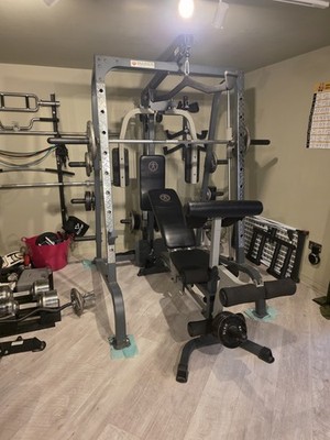 Marcy SM4000 Deluxe Multi Gym Smith Machine BUNDLE Weight training ...
