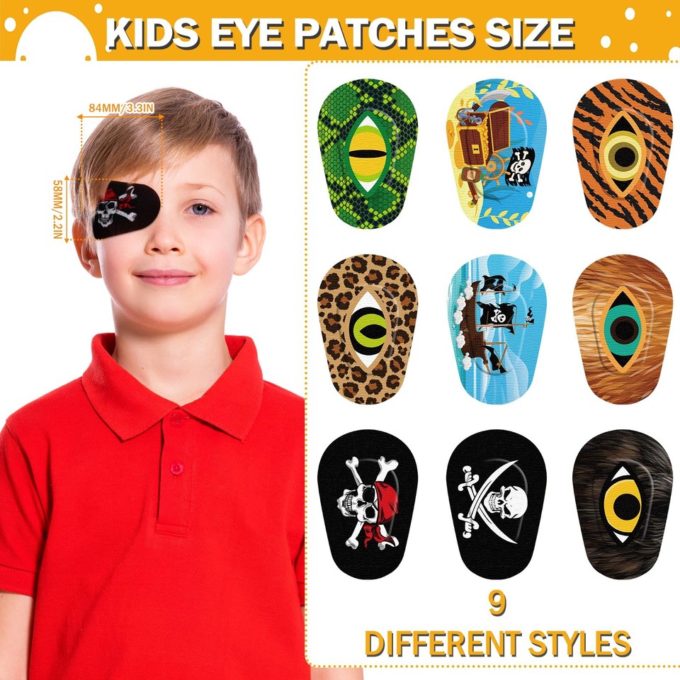 Panelee Adhesive Eye Patches for Kids Boys Bulk Halloween Pirate ...