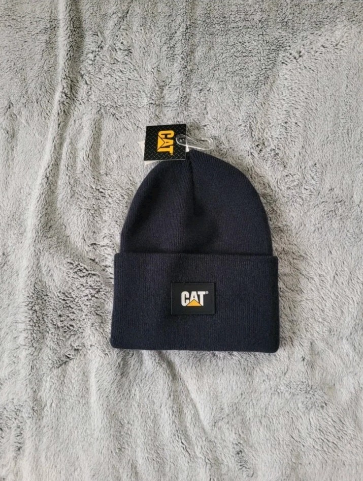 Caterpillar Logo CAT Detroit Blue Cuffed Beanie Cap Hat Officially ...