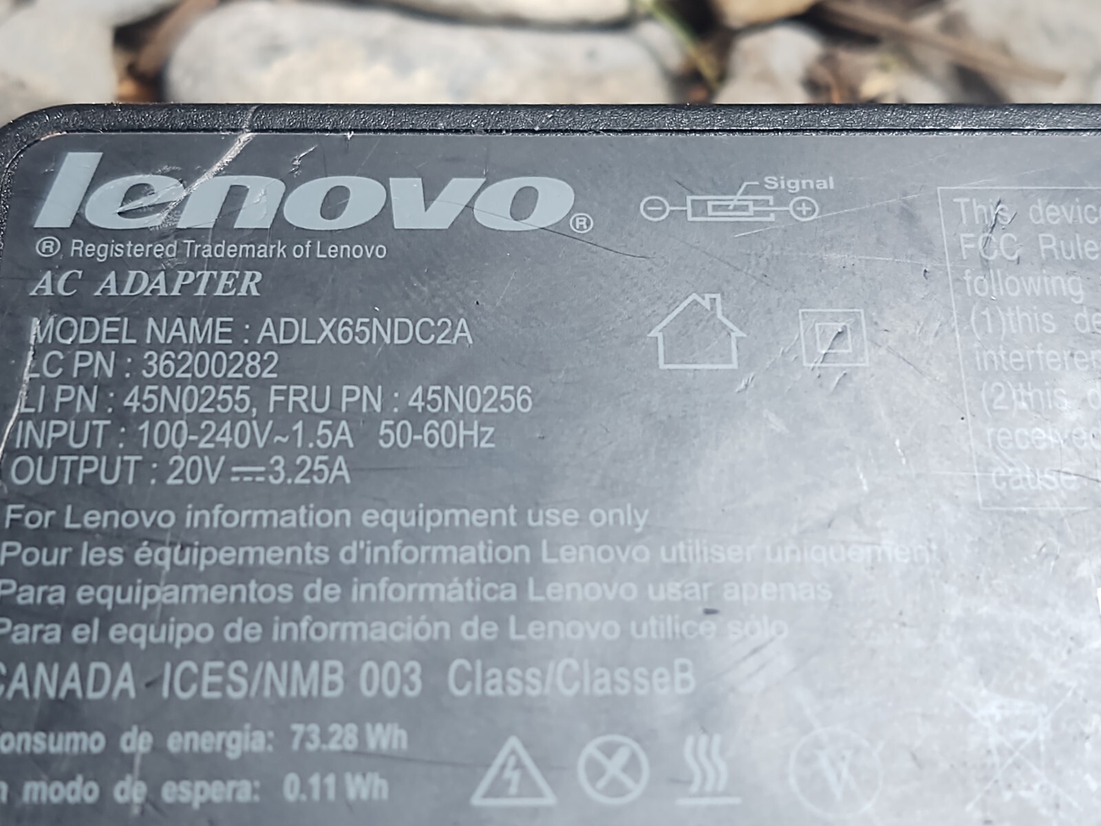 Lenovo Power Supply Adapter Unit ADLX65NDC2A 36200282 20V 3.25A | eBay
