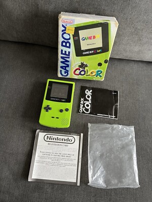 Game Boy Color Grape Kiwi Green Console Complete Boxed & Manuals - Rare ...