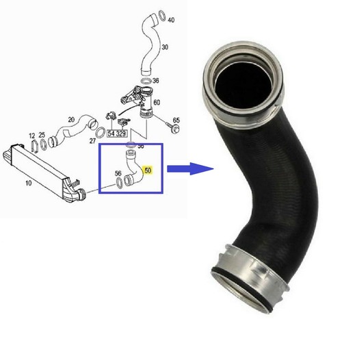 Intercooler Pipe Turbo Hose Left For Mercedes C-Class W203 S203 Cl203 ...