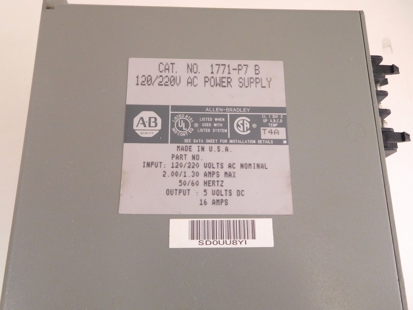 Allen Bradley Power Supply 1771-P7 (B2) | eBay