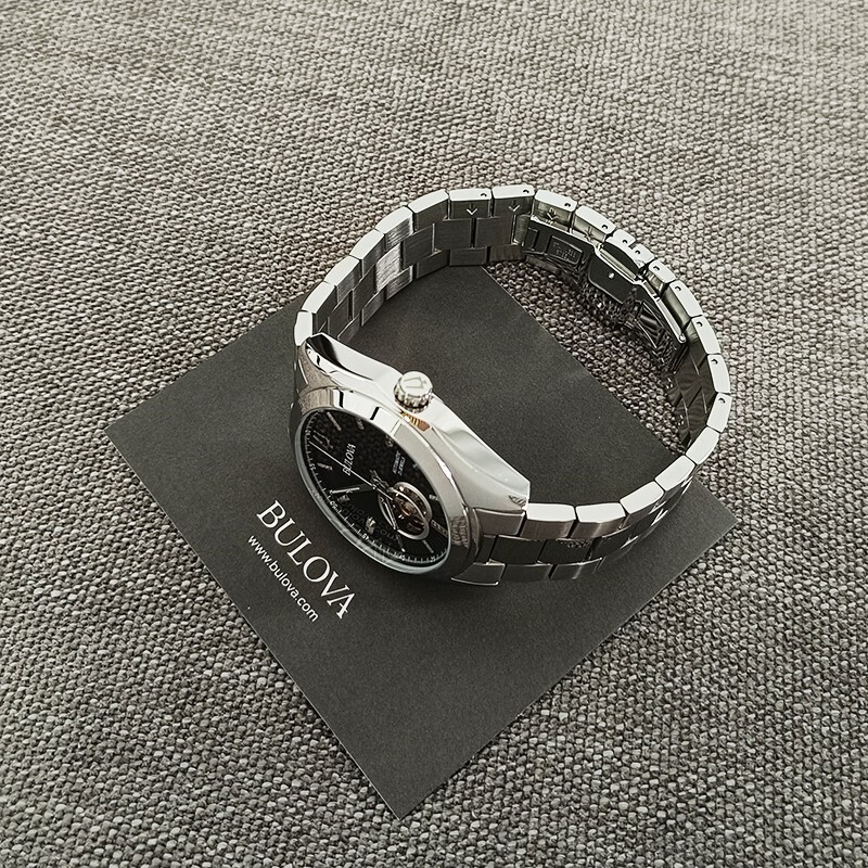 Bulova New Surveyor Automatic Black Dial 96A270 Men's Chronograph Watch ...