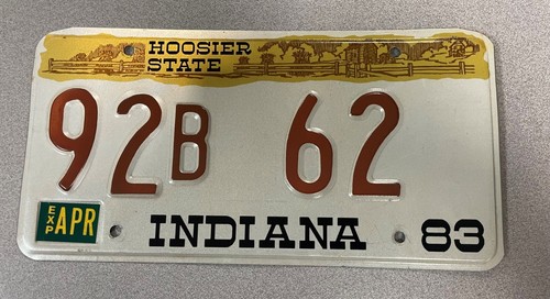 Vintage 1983 Indiana License Plate - Single Plate | eBay