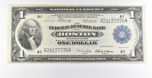 1918 $1 Boston MA US National Currency Large Note Blue Seal *7940 | eBay