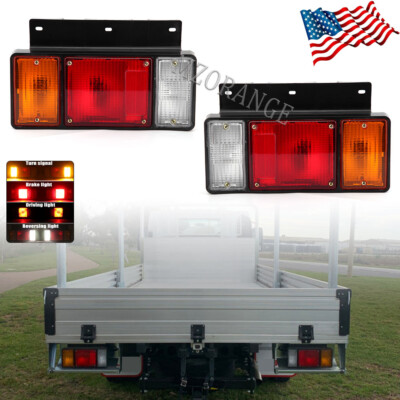 Pair Left+Right Tail Light Rear Lamp Fit For Isuzu NPR NQR NRR FSR FRR ...