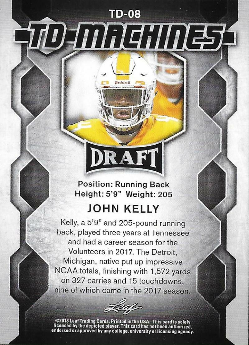 2018 Leaf Draft - TD Machines Gold #TD-08 John Kelly (RC) for sale online | eBay