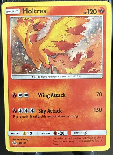 Pokémon TCG Moltres Sun & Moon SM143 Holo Black Star Promo | eBay
