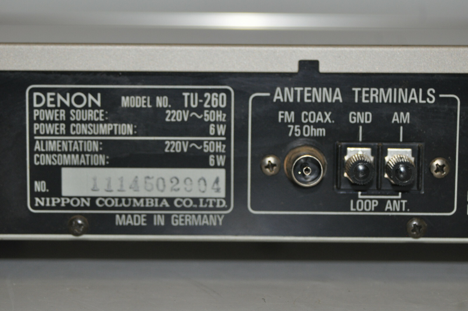 Denon TU-260 Precision Audio Component FM AM Stereo Tuner HiFi Radio ...