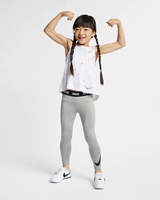 NWT Nike Dri-Fit Little Girls Leggings, Dark Heather Grey | eBay