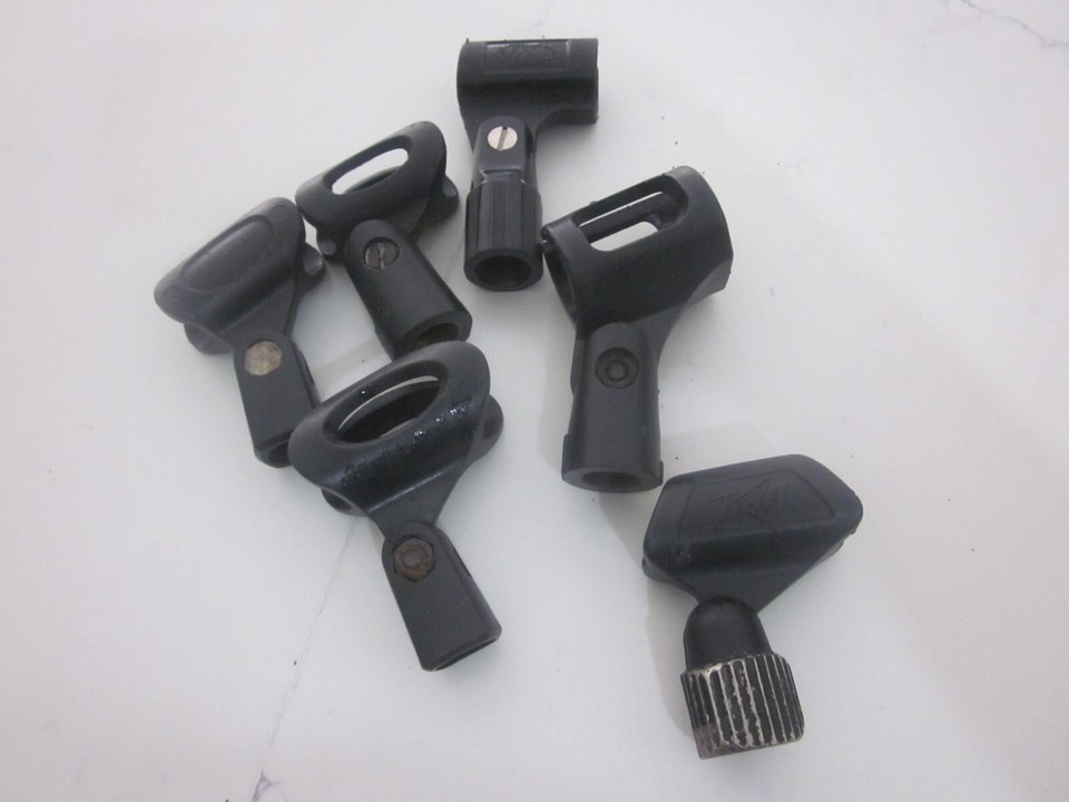 Microphone Clips lot of (6) SMALL CONDENSER MIC CLIPS AND REG MIC CLIPS ...
