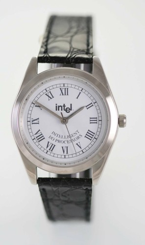 Fossil Watch Mens INTEL White Stainless Silver Black Leather Water ...