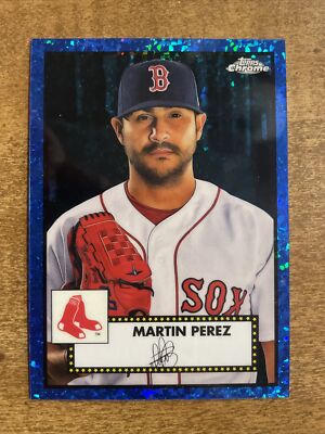 Martin Perez 2021 Topps Chrome Platinum Anniversary Blue Mini Diamonds ...