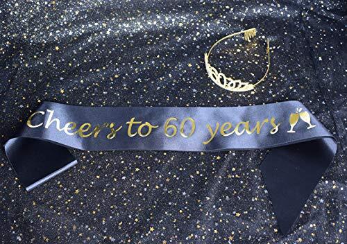 Happy 60th Birthday Tiara and Sash Party Supplies Cheers to 60 Years ...