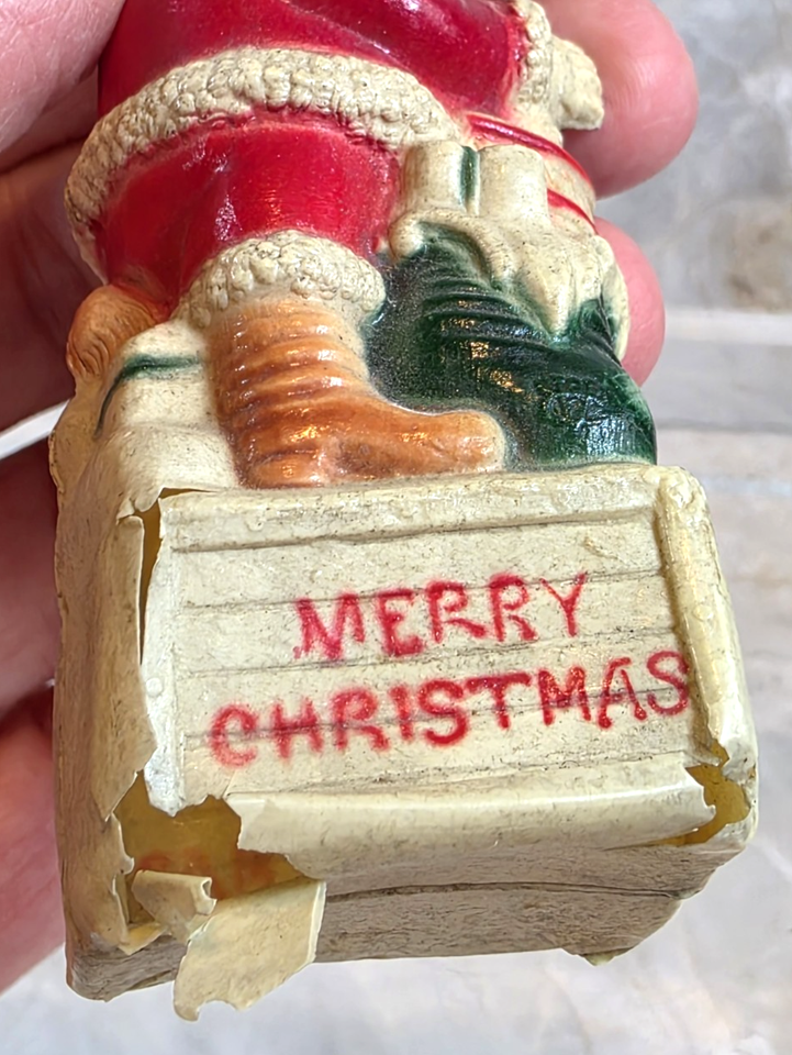 Antique 30s Viscoloid Celluloid Santa w/Toy Sack Doll Presents Figurine ...