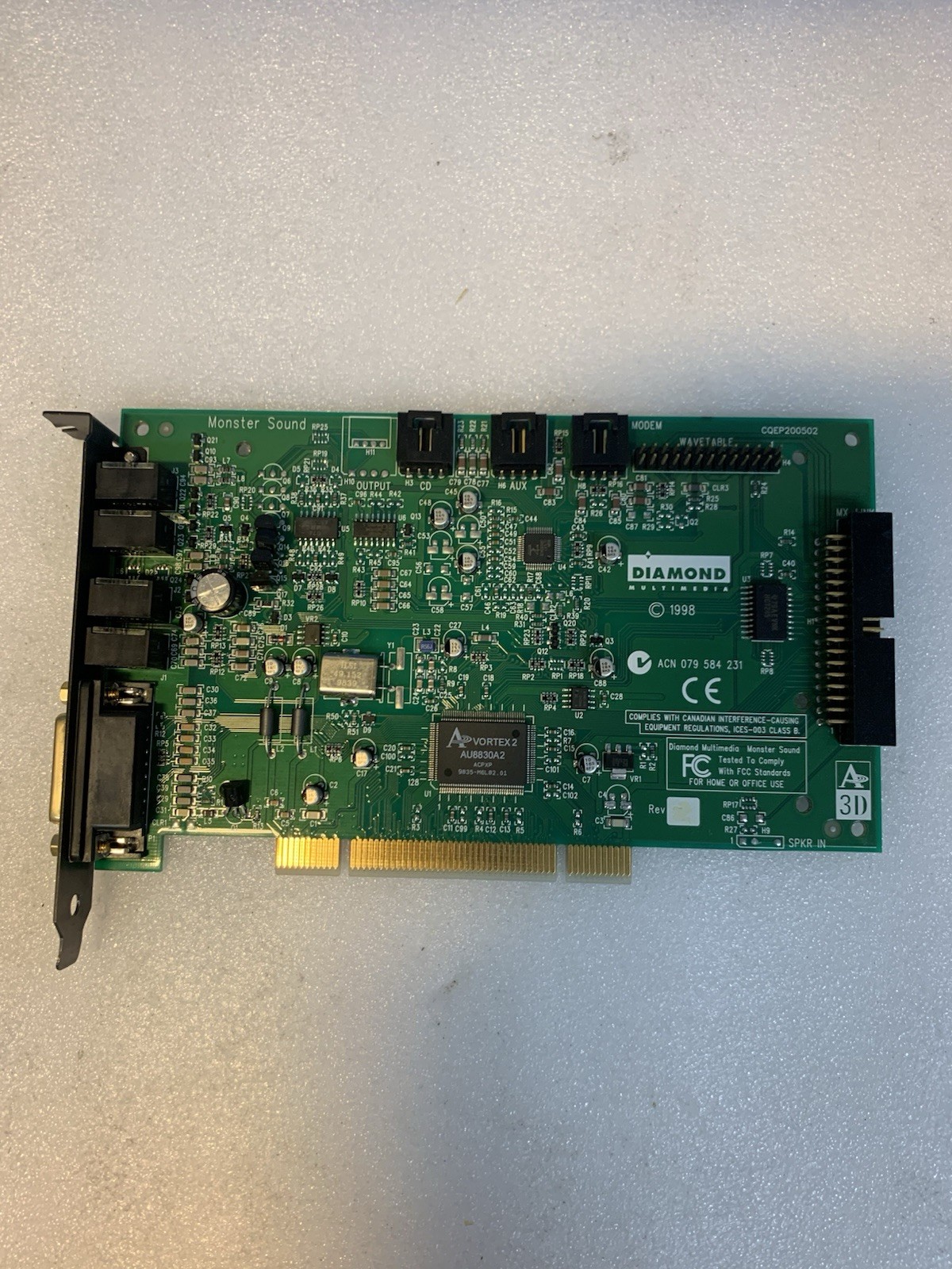 Diamond Monster Sound MX300 PCI Aureal Vortex 2 AU8830 A3D DOS Win9x | eBay