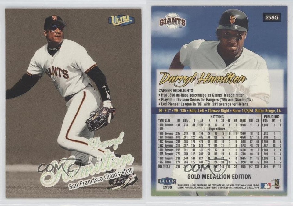 1998 Ultra Gold Medallion Edition Darryl Hamilton #268G 0o9 | eBay