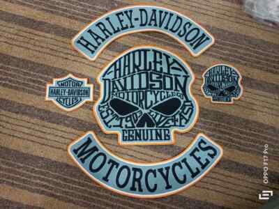 Harley Davidson Motorcycl Embroidered Skull Rocker patch Iron-On/Sew-On ...