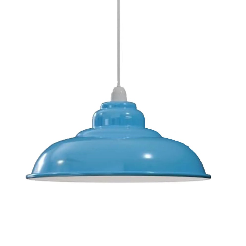 Blue Ceiling Light Shade Easy Fit Small Pendant Living Room Lampshade ...