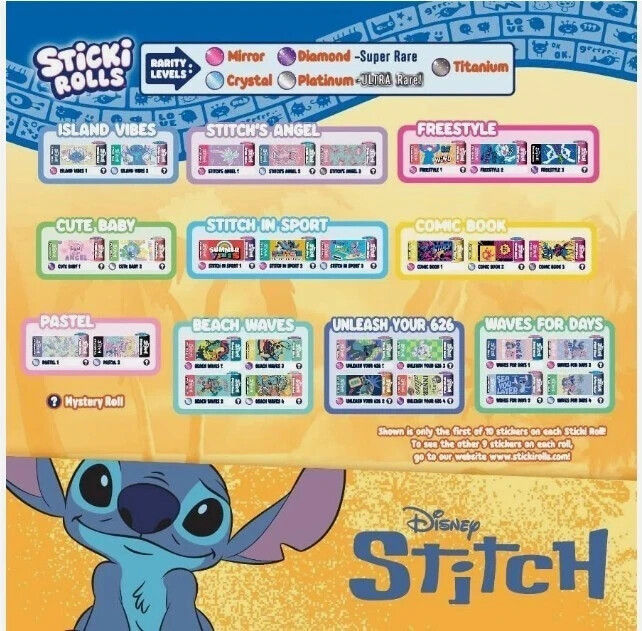 Sticki Rolls Disney Stitch Sticker 4 x Mystery Capsule | eBay UK
