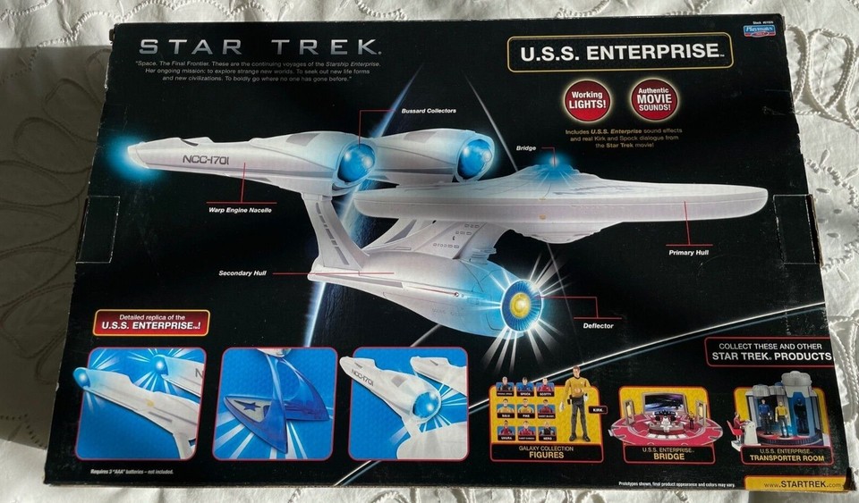 Star Trek USS Enterprise NCC-1701 Starship w/Capt. Kirk Figure Lights ...