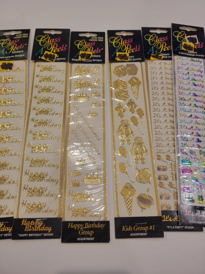 Stampendous Class A Peel Stickers Lot Congratulations Balloons Birthday ...