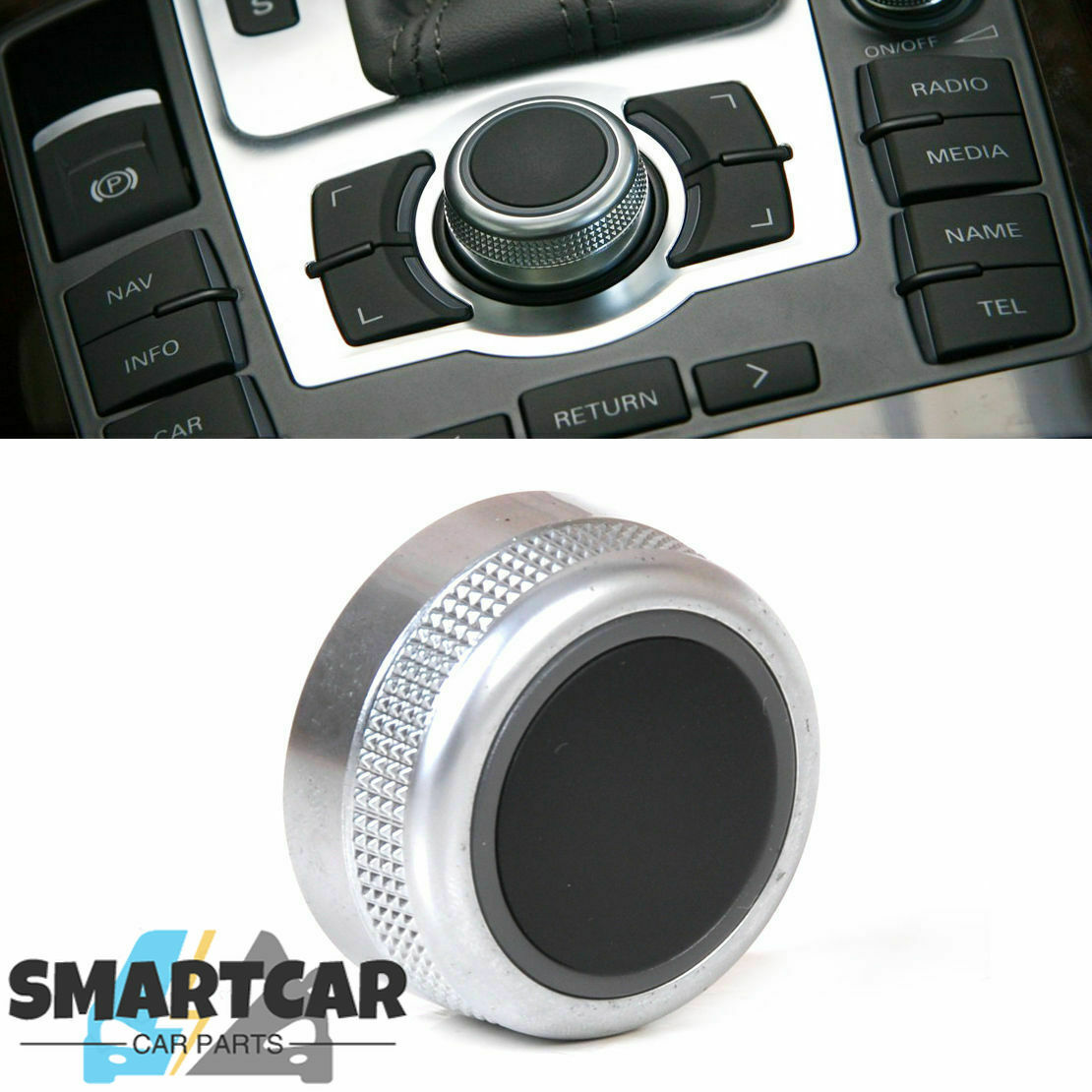 Chrome MMI Control Knob Rotary Menu Navi Cover 4F0919069 For Audi A6 C6 ...