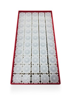 50 Square Cent Coin Tubes w Red Storage Box Long Term Penny Roll Holder ...