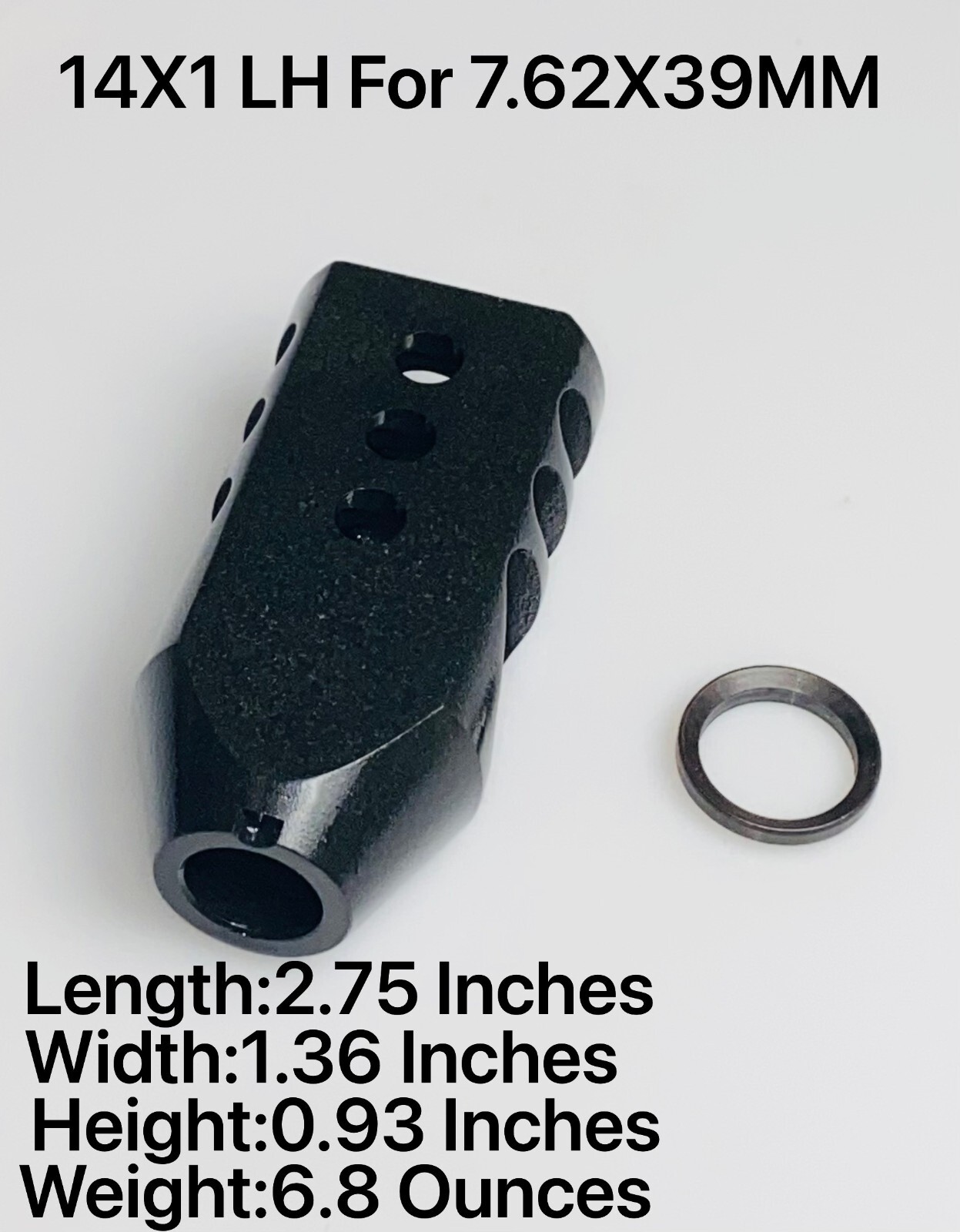 Steel Low Concussion Competition Tank Style Muzzle Brake For 14X1 LH 7 ...