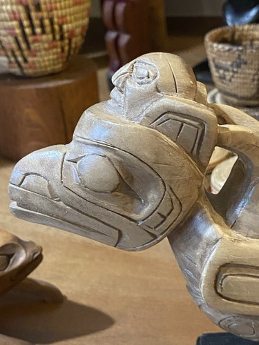 Northwest Coast Native American Indian Carved Cedar Raven Rattle by Dan ...