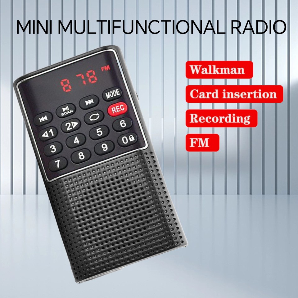 Rechargeable Mini Digital Radio MP3 Music Player Speaker FM USB SD Card ...