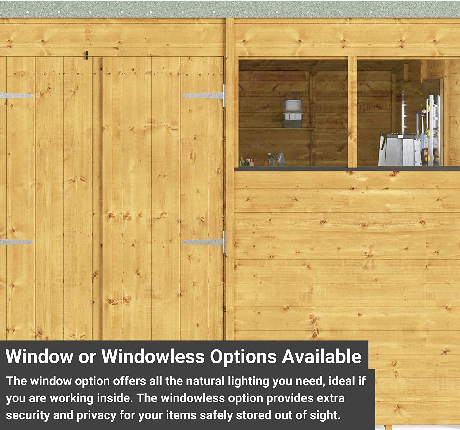 BillyOh Expert Garden Shed Pent Wooden 8x8 - 20x8 T&G Window Windowless ...