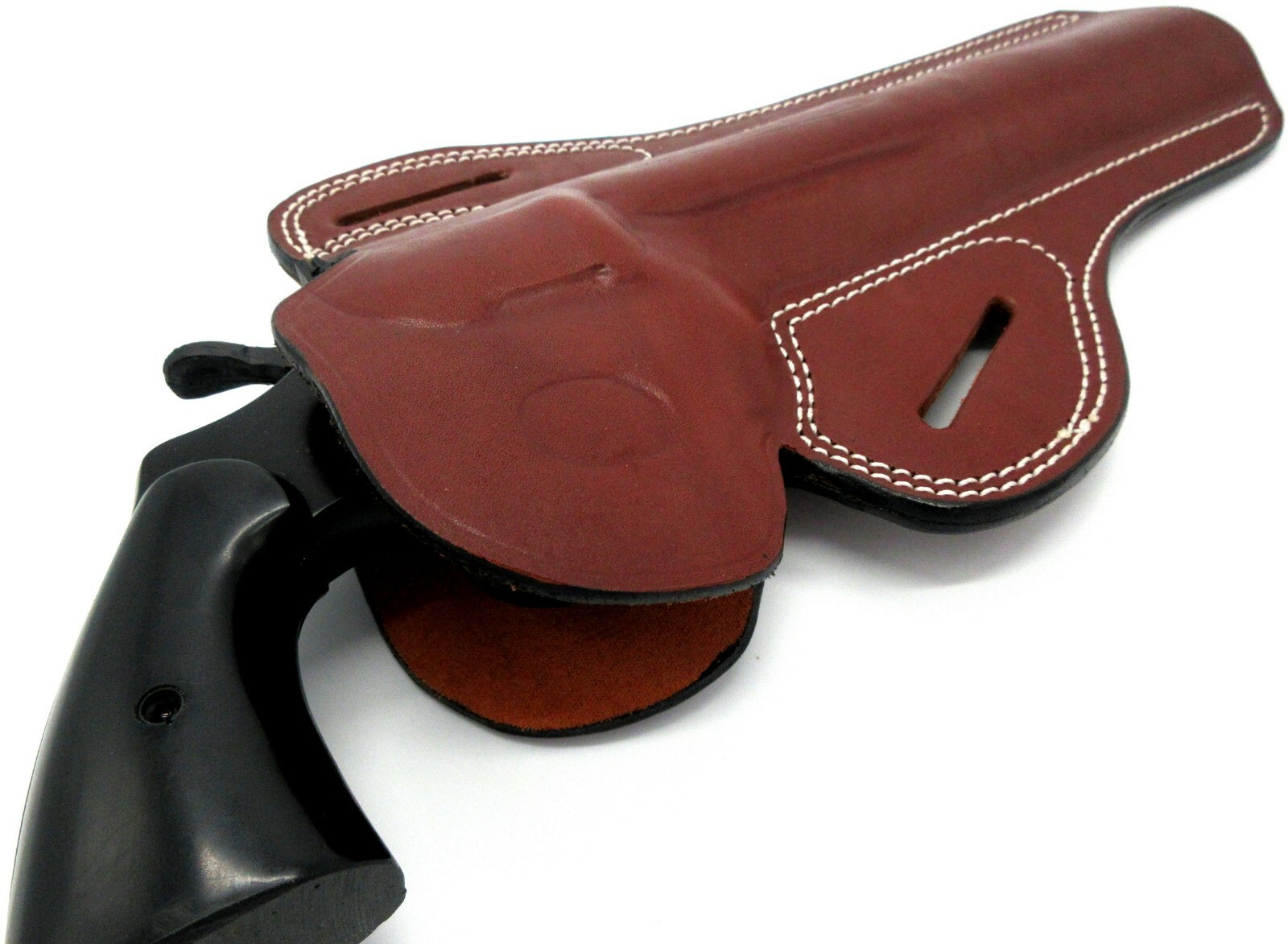 Right Hand Brown Leather OWB Open Top Belt Holster for COLT PYTHON 38 ...