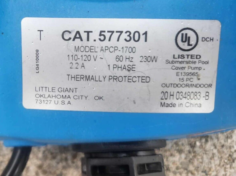 Little Giant APCP-1700 Automatic Swimming Pool Water Pump 780873175530 ...