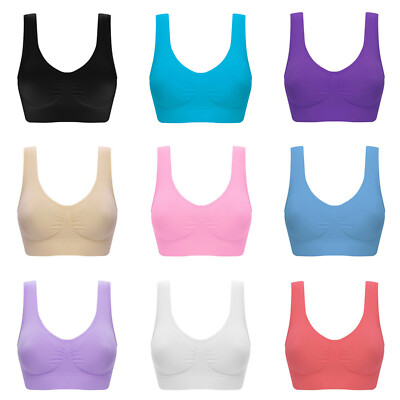 3Pcs/set Sport Bras Seamless Wire Free Weight Support Tank Sports Yoga ...