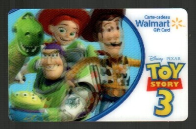 WALMART ( Canada ) Toy Story 3, Disney 2010 Lenticular Gift Card ( $0 ...