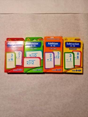 School Zone Math Flash Cards Addition - Subtraction - Multiply ...