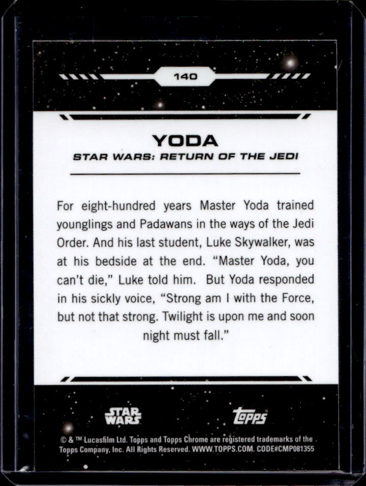 2024 Topps Chrome Star Wars Yoda Blue Blaster Pulsar Refractor #140 | eBay