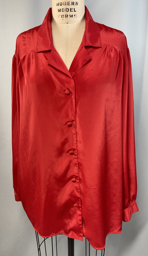 Vintage Women’s Blouse Top SIZE 22 W WOMEN'S PLUS red button CHAUS 80s ...