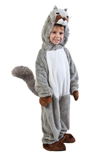 Child Toddler Kid's Squirrel One Piece Fur Complete Halloween Costume ...
