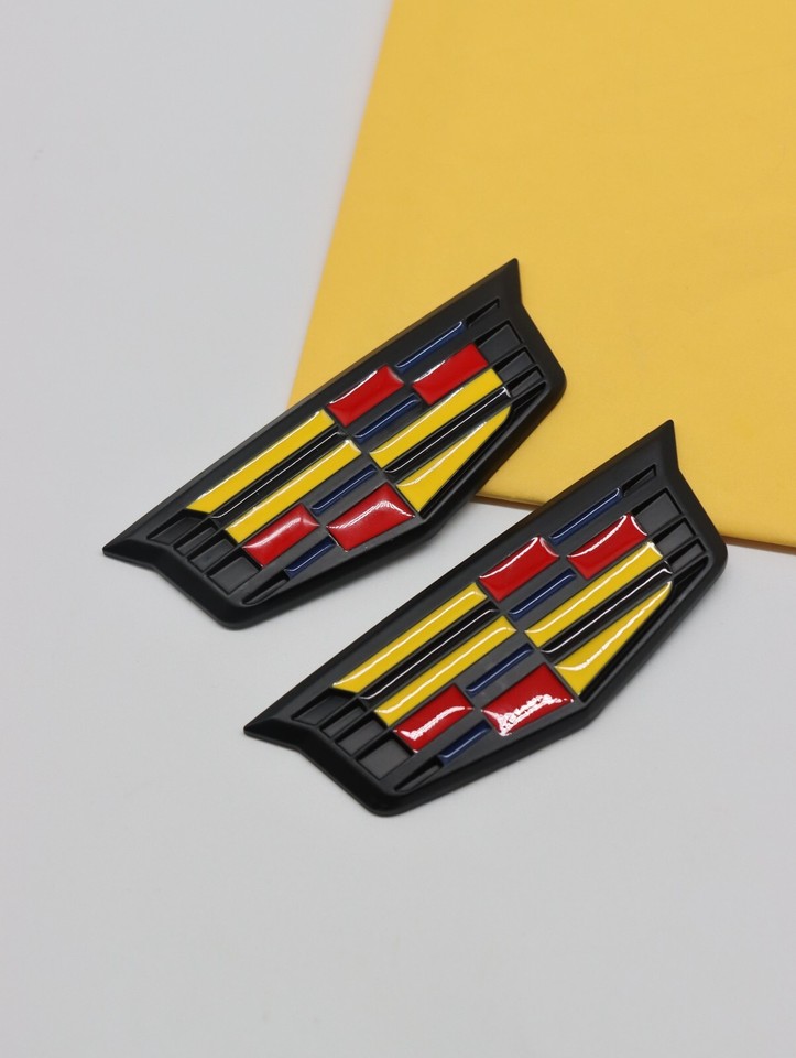 Fender Marker For CTS STS DTS SRX Side Sticker Emblem Black Color Badge ...